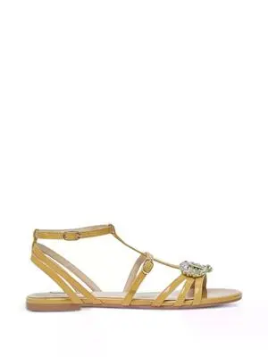 Liu Jo Crystal-embellished Leather Sandals - Yellow