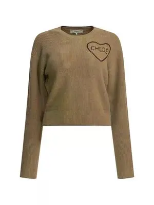 Chloé Cropped Fitted Logo Sweater