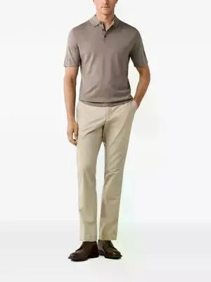HACKETT LONDON Knit Short-sleeve Polo Shirt - Grey
