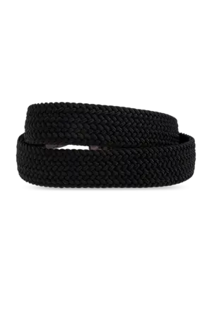 Paul & Shark Braided Woven Belt With Leather Trim And Logo Detail