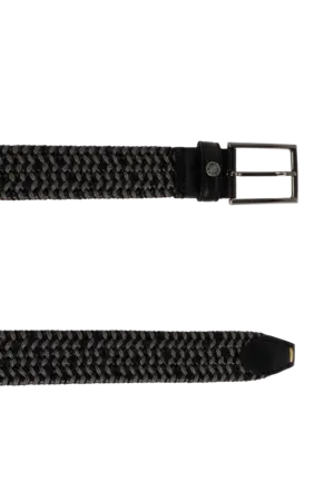 Paul & Shark Braided Textile Belt With Leather Trim