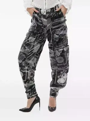 Off-White Graphic Print Cargo Pants - Black