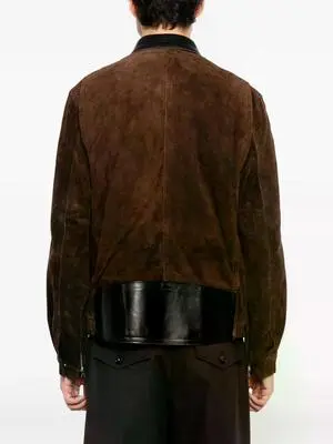 Sacai Suede Blouson With Leather Collar