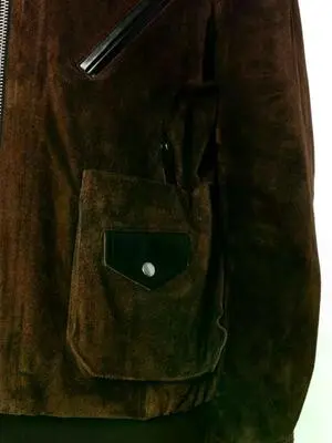 Sacai Suede Blouson With Leather Collar