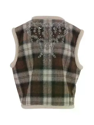 Stella McCartney Floral-embroidered Check Vest