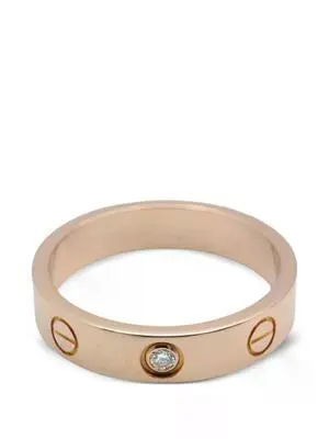 Cartier 18k Rose Gold Diamond Love Ring - Pink