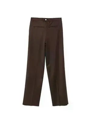 LARDINI Pleated Straight-leg Trousers - Brown