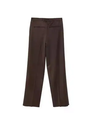 LARDINI Pleated Wool Trousers - Brown