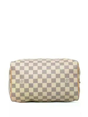 LOUIS VUITTON 2014 Damier Azur Speedy 25 Boston Bag - White