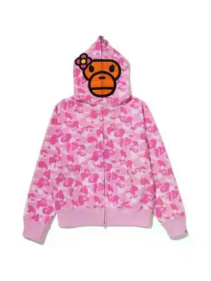 A BATHING APE Full-zip Camouflage-print Hoodie - Pink