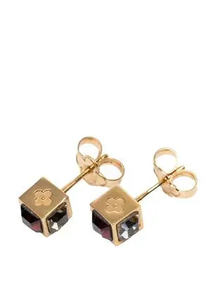 LOUIS VUITTON 2014 Tone Plated Strass Embellished Costume Stud Earrings