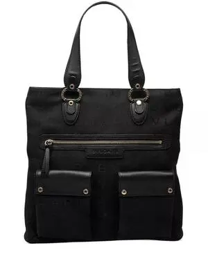 BVLGARI 1990-2000 Canvas Logomania Tote Bag - Black