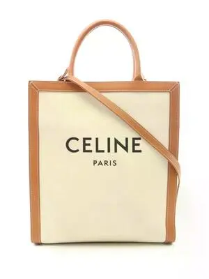 Celine 2010-2026 Small Canvas Vertical Cabas Satchel - Brown