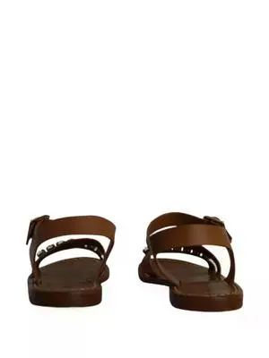 Marni Embellished Leather Flat Sandals
