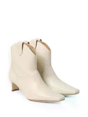Staud Square-toe Leather Ankle Boots
