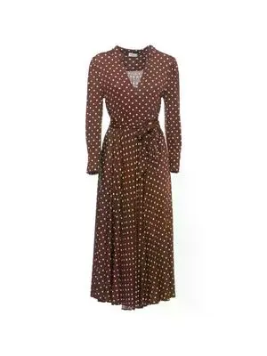 Marella Mlsangelo Polka-dot Belted Midi Dress - Brown