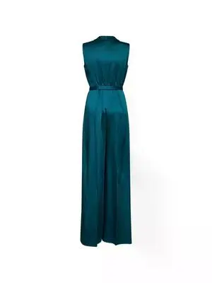 Max Mara Belted Satin Jumpsuit
