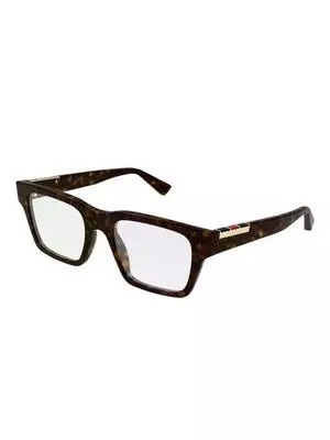 Gucci Tortoiseshell Rectangle Glasses - Brown