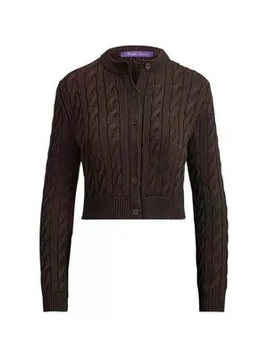 Ralph Lauren Cable-knit Cropped Cardigan - Brown