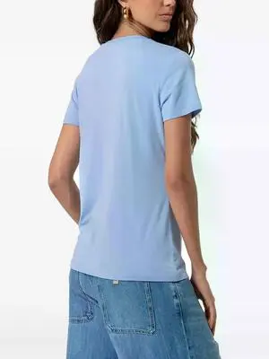 FRACOMINA Rhinestone-embellished Pearl-detail T-shirt - Blue