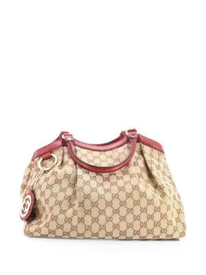 Gucci Sukey Gg Canvas With Leather Medium Tote Bag - Red
