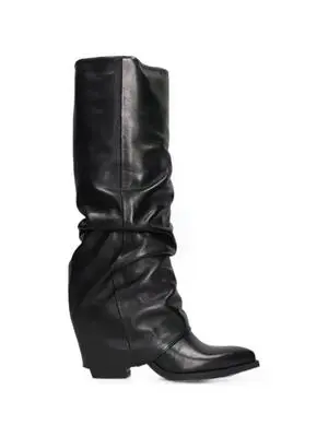METISSE Slouchy Pointed-toe Boots - Black