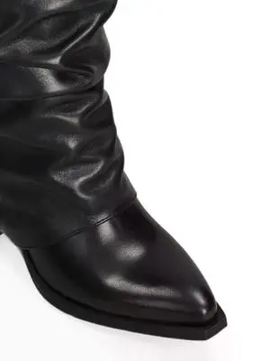 METISSE Slouchy Pointed-toe Leather Boots