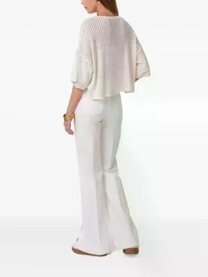 GAELLE PARIS Logo-knit Pointelle Sweater