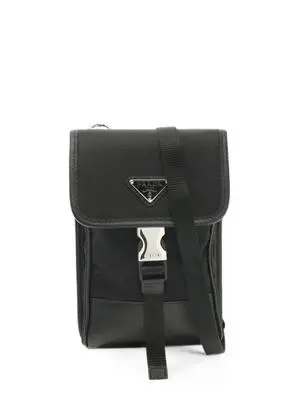 Prada Tessuto Saffiano Mini Shoulder Bag - Black