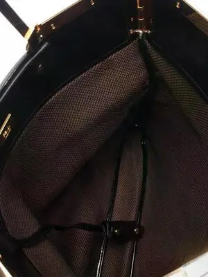 Fendi 2010s Ff Embossed Patent Leather Tote Bag
