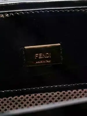 Fendi 2010s Ff Embossed Patent Leather Tote Bag