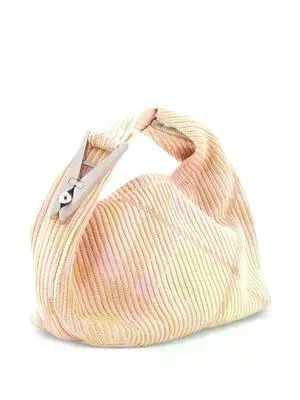 Burberry Knit Check Fabric Mini Satchel With Peg Handle - Pink