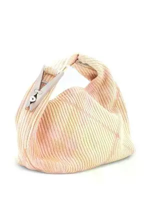 Burberry Knit Check Fabric Mini Satchel With Peg Handle - Pink