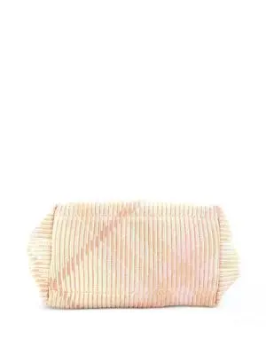 Burberry Knit Check Fabric Mini Satchel With Peg Handle - Pink