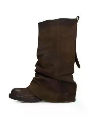 METISSE Slouchy Effect Distressed Finish Boots