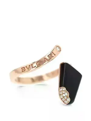 BVLGARI 2010s Gelati Onyx And Diamond Ring