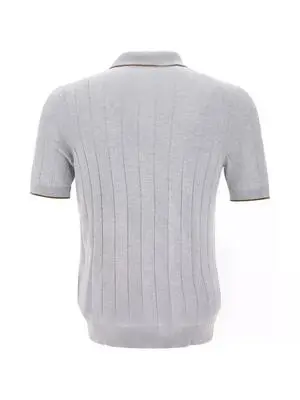 GRAN SASSO Ribbed-knit Silk Polo Shirt