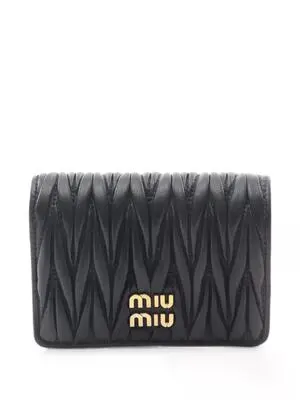 Miu Miu 2020s Matelassé Bi-fold Wallet - Black