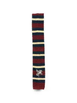 Etro Logo-embroidered Stripe-pattern Tie