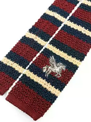 Etro Logo-embroidered Stripe-pattern Tie