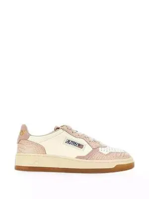 AUTRY Medalist Low Crocodile-embossed Sneakers - Neutrals