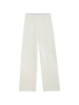 BOSS Crochet-knit Wide-leg Trousers - Neutrals