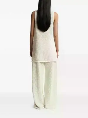 BOSS Crochet-knit Wide-leg Trousers
