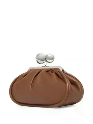 Max Mara Medium Pasticcino Sphere-clasp Leather Clutch Bag - Brown