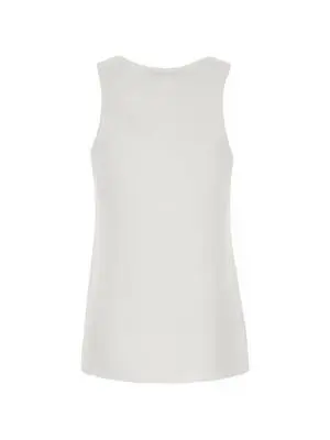 Max Mara Pavido Embroidered Logo Tank Top - White