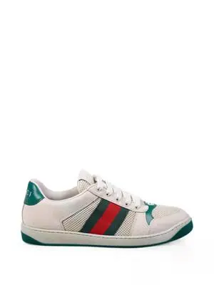 Gucci Screener Web-stripe Panelled Sneakers - White