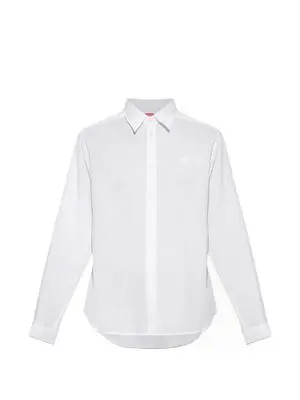 DIESEL® Logo-embroidered Cotton Shirt - White