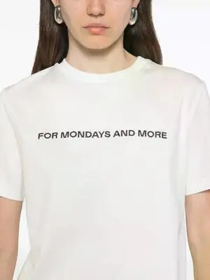 Max Mara Slogan Print Cotton T-shirt