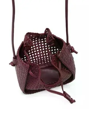 FORTE_FORTE Woven Leather Shoulder Bag - Red