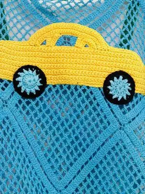 JW Anderson Crochet-knit Car-patch Midi Dress